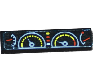 LEGO Fliese 1 x 4 mit Speedometer von Silber Champion Aufkleber (2431 ...