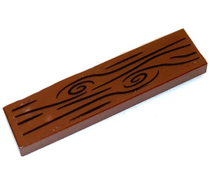 LEGO Tile 1 x 4 with Wood Grain with 2 Swirls Sticker (2431) | Brick ...