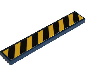 LEGO Tile 1 x 6 with Yellow and Black Diagonal Stripes Sticker (6636 ...