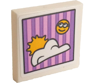 LEGO Tile 2 x 2 Inverted with Sun, Cloud and Minion Head Sticker (11203 ...