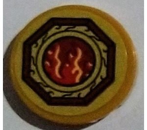 LEGO Tile 2 x 2 Round with Flames Sticker with Bottom Stud Holder ...