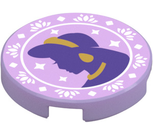LEGO Tile 2 x 2 Round with Jasmin Silhouette with Gold Jewellery with ...