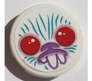 LEGO Tile 2 x 2 Round with Red eyes buck teeth Sticker with Bottom Stud ...