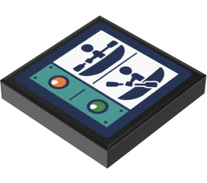 LEGO Tile 2 x 2 with Canoe Launch Instructions Sticker with Groove ...