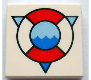 LEGO Tile 2 x 2 with Lifepreserver with Groove (3068 / 83431) | Brick ...