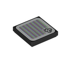 LEGO Tile 2 x 2 with Morton Super Mario Scanner Code with Groove (3068 ...