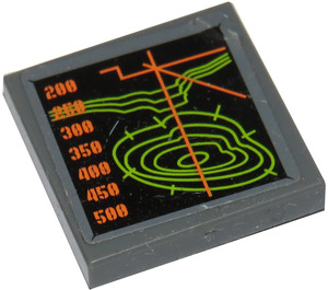 LEGO Tile 2 x 2 with Topographic Map Sticker with Groove (3068) | Brick ...