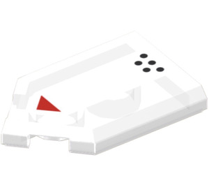 LEGO Tile 2 x 3 Pentagonal with 5 Dots and Small Red Triangle (22385 ...