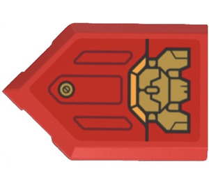 LEGO Tile 2 x 3 Pentagonal with Gold Panel Detail Sticker (22385 ...