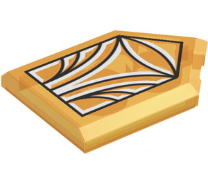 LEGO Tile 2 x 3 Pentagonal with Outline Feather Pattern Sticker (22385 ...