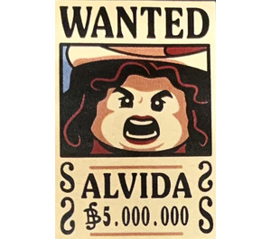 LEGO Tile 2 x 3 with ALVIDA Wanted Poster 5.000.000 Berry (26603 ...