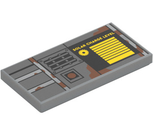 LEGO Tile 2 x 4 with Panels, Grate, Rust Stains and 'SOLAR CHARGE LEVEL ...