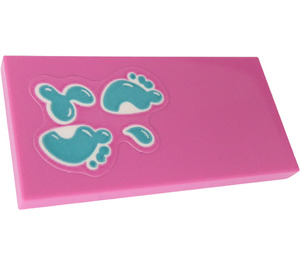 LEGO Tile 2 x 4 with Water Footprints Sticker (87079) | Brick Owl ...