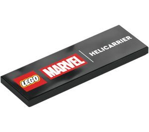 LEGO Tile 2 x 6 with 'HELICARRIER' and LEGO, MARVEL Logos (69729 ...