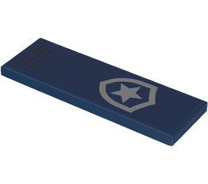 LEGO Tile 2 x 6 with Police Badge and Black Lines Sticker (69729 ...