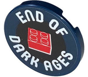 LEGO Tile 3 x 3 Round with End Of Dark Ages Sticker | Brick Owl - LEGO ...