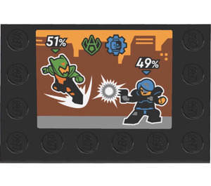 LEGO Tile 4 x 6 with Studs on 3 Edges with Computer Game Combat Scene ...