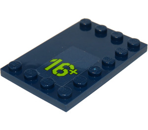 LEGO Tile 4 x 6 with Studs on 3 Edges with Lime '16+' (Model Right ...