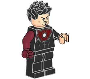 LEGO Tony Stark with Black Top and Partial Iron Man Armor Minifigure ...