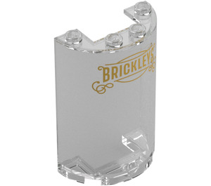 LEGO Transparent Cylinder 2 x 4 x 5 Half with 'BRICKLEYS' (85941 / ...