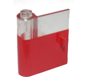 LEGO Transparent Door 1 x 3 x 3 Left with Red Bottom with Thin Handle ...