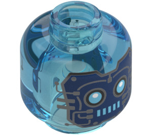LEGO Transparent Light Blue Cyber Drone Minifigure Head (3626 / 73863 ...