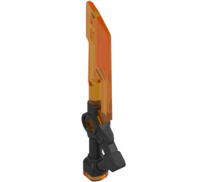 LEGO Transparent Orange Sword with Holes in Blade with Pearl Dark Gray ...