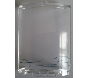 LEGO Transparent Panel 4 x 4 x 6 Curved with Dark Blue Staggered Lines ...