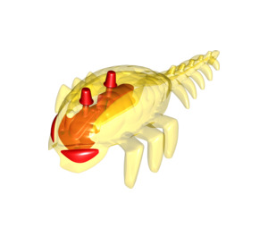 LEGO Transparent Yellow Large Brain with Red Eyes and Spikes (11164 ...
