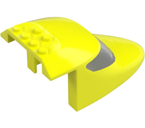 LEGO Vibrant Yellow Airplane Cockpit 6 x 10 x 4 with Transparent Glass ...