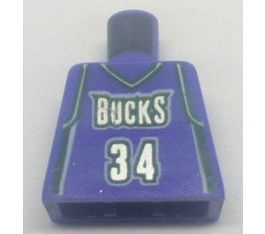 LEGO Violet Minifigure NBA Torso with NBA Milwaukee Bucks #34 | Brick ...