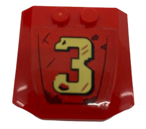 LEGO Wedge 4 x 4 Curved with Gold Number 3 and Rust Marks Sticker ...