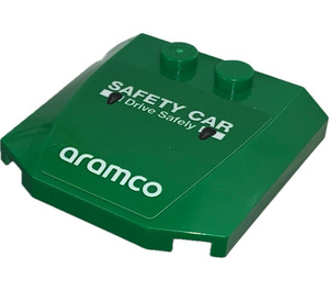 LEGO Wedge 4 x 4 Curved with Safety Car Aramco Sticker (45677) | Brick ...