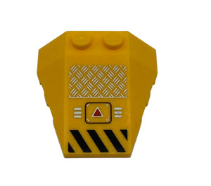 LEGO Wedge 4 x 4 Triple with Grilles and Panel with Red Triangle and ...