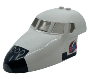 LEGO White Airplane Cockpit 6 x 10 x 4 with Window Panes with Shuttle ...
