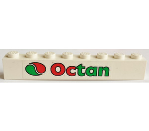 LEGO White Brick 1 x 8 with Octan Logo Sticker (3008) | Brick Owl ...