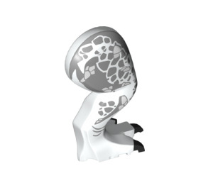 LEGO White Dinosaur Back Right Leg with Long Claws with Gray scales ...