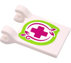 LEGO White Flag 2 x 2 with Medical Cross Sticker without Flared Edge ...