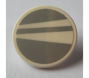LEGO White Roadsign Clip-on 2 x 2 Round with Silver Mirror and White ...