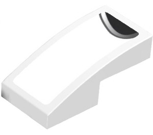 LEGO White Slope 1 x 2 Curved with Black End with Silver Stripe (Right ...
