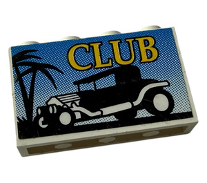 LEGO White Stickered Assembly with 'CLUB' Hot Rod Logo | Brick Owl ...