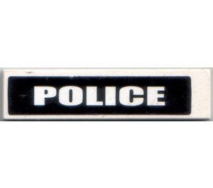 LEGO White Tile 1 x 4 with Black "POLICE" Sticker (2431) | Brick Owl ...