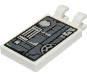 LEGO White Tile 2 x 3 with Horizontal Clips with Panels Sticker ('U ...