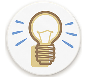 LEGO White Tile 3 x 3 Round with Light Bulb Sticker | Brick Owl - LEGO ...