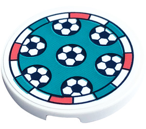 LEGO White Tile 3 x 3 Round with Soccer balls Sticker (67095) | Brick ...