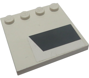 LEGO White Tile 4 x 4 with Studs on Edge with Gray Shape 9498 Sticker ...