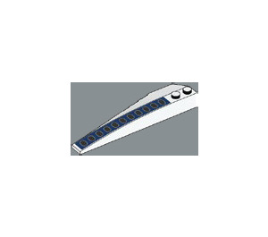 LEGO White Wedge 10 x 3 x 1 Double Rounded Right with Dark Blue Stripe ...
