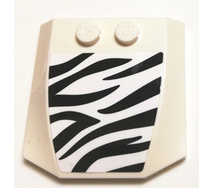 LEGO White Wedge 4 x 4 Curved with Zebra Pattern Sticker (45677 ...