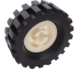 LEGO White Wheel Hub 8 x 17.5 with Axlehole with Tire 30 x 10.5 with ...