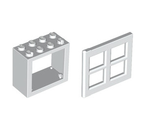 LEGO White Window 2 x 4 x 3 with White Pane | Brick Owl - LEGO Marketplace